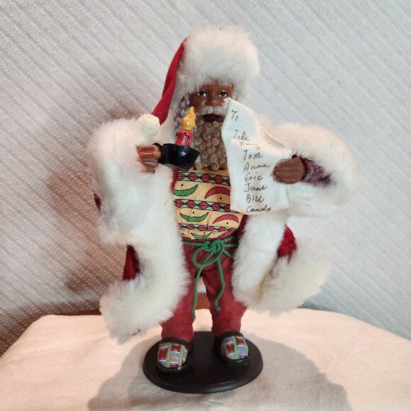 Holiday | African American Black Santa Clause Figure Standing 1 Tall ...